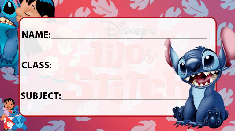 Stitch School Book Labels | Preppy Kids Trinidad