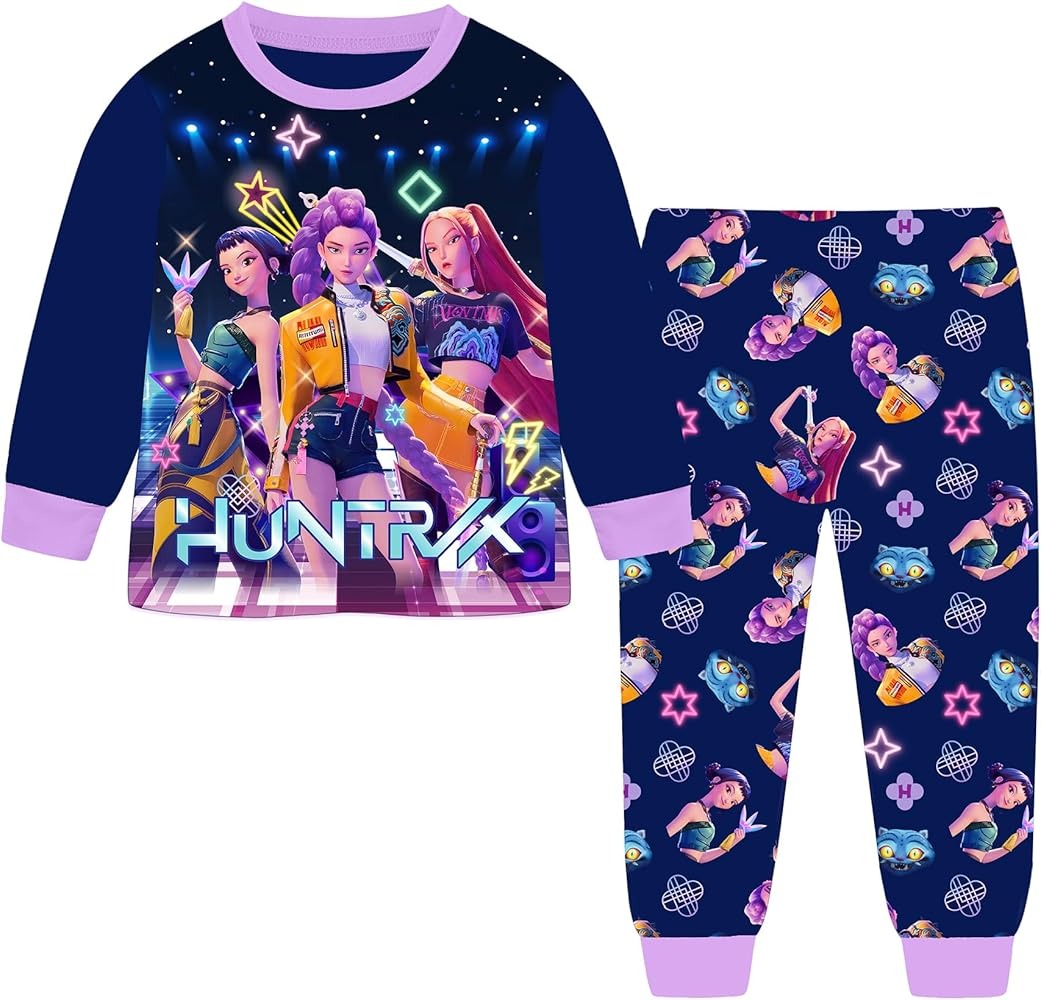 Kpop Demon Hunter Huntrix Blue/purple Pajamas | Preppy Kids Trinidad