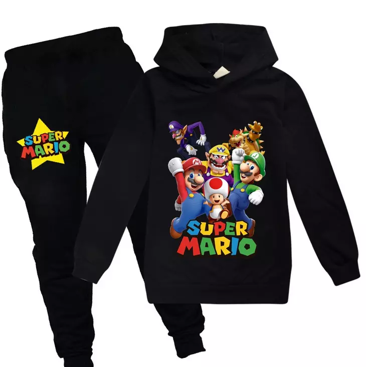 Super Mario & Friends Black Track Suit | Preppy Kids Trinidad