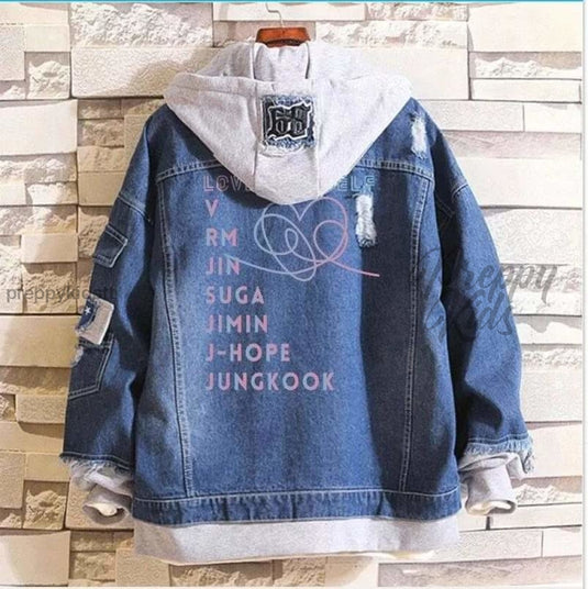 BTS Band Denim Hoodie (Dark Blue) – Preppy Kids (Grand Bazaar)