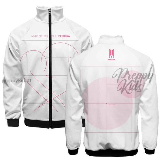 BTS BAND Jacket (White Zipper) Persona Sweater | Preppy Kids Trinidad